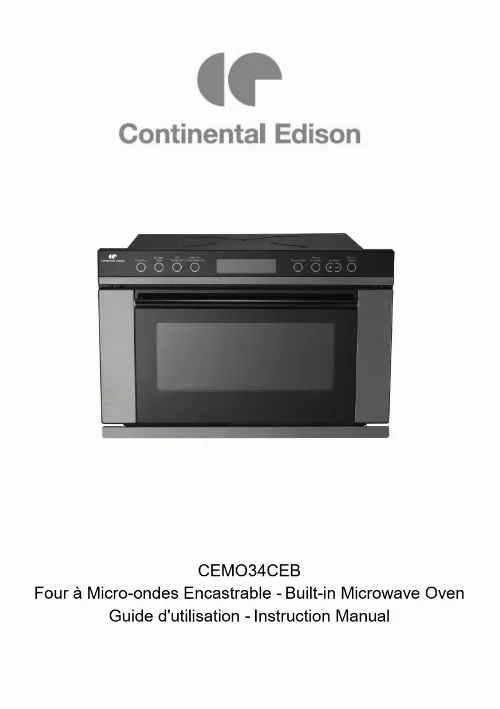 Pièces détachées four micro-onde CONTINENTAL EDISON CEMO34CEB Trouver une solution à un problème ...